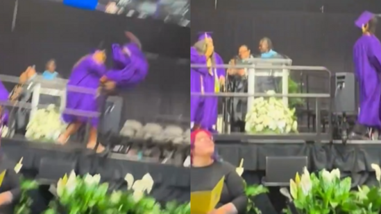 Florida High schooler's backflip fail during graduation ceremony goes ...
