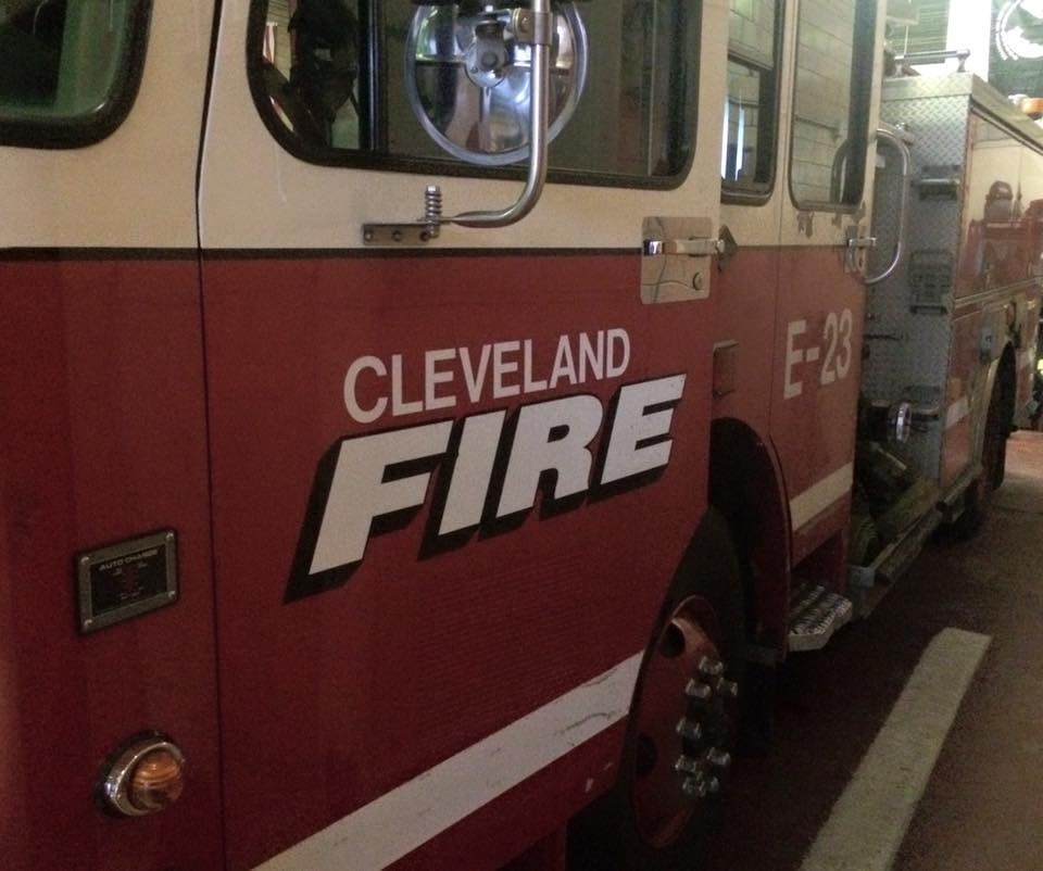 Fire crews battle Cleveland duplex blaze, ammunition heard popping inside