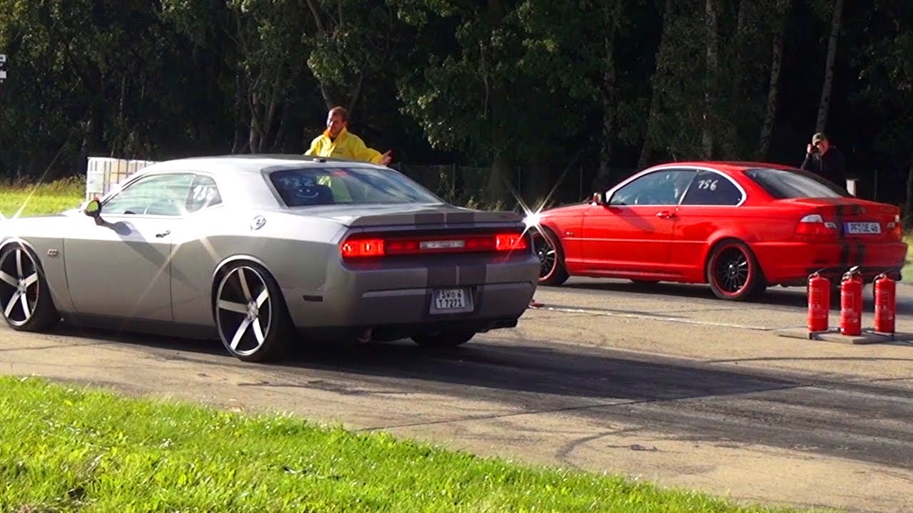 BMW 330Ci E46 vs Dodge Challenger SRT8 – 1/4 Mile Drag Race ...