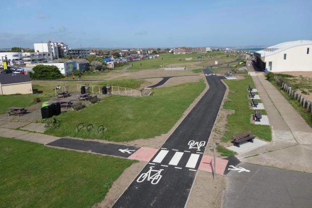 New cycle path installed near popular seafront cafe