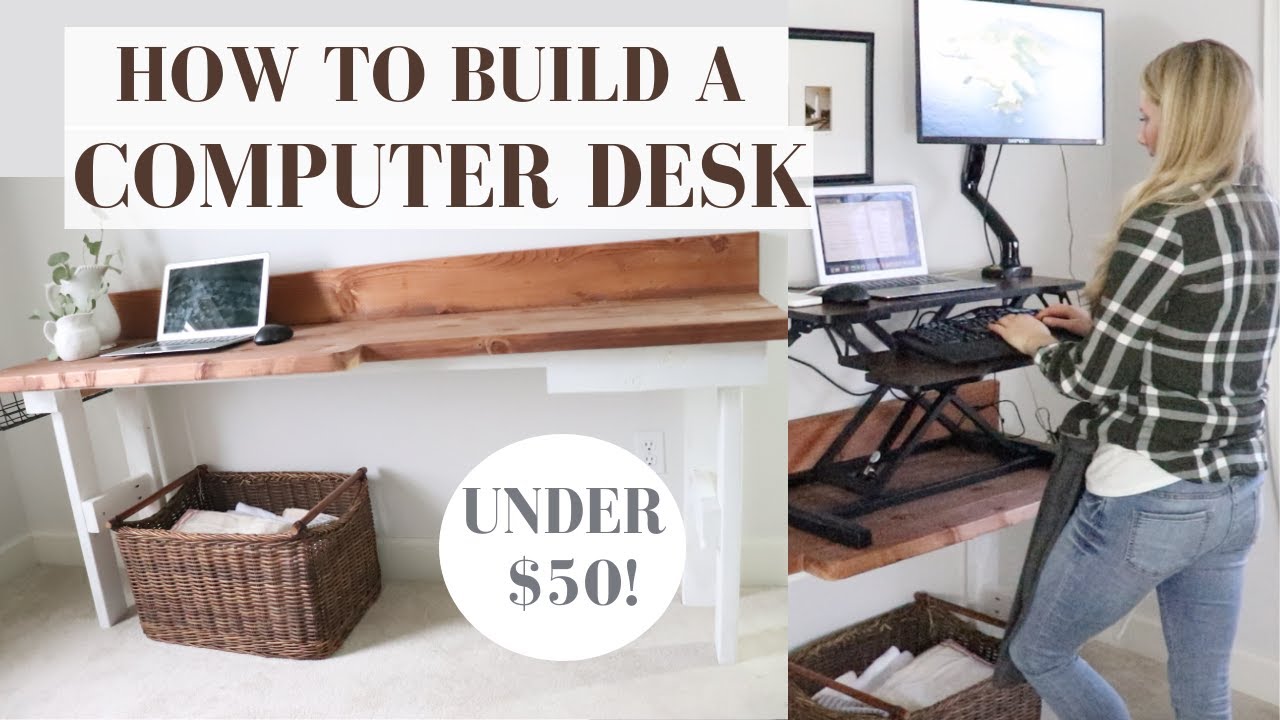 How to Build a Long Computer Desk Under $50 | DIY Office Table