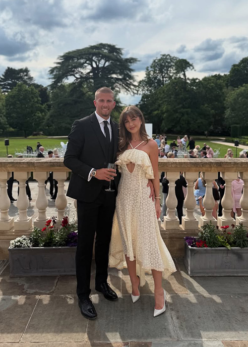 Georgia Steel raises eyebrows with dress choice at Dani Dyer's wedding