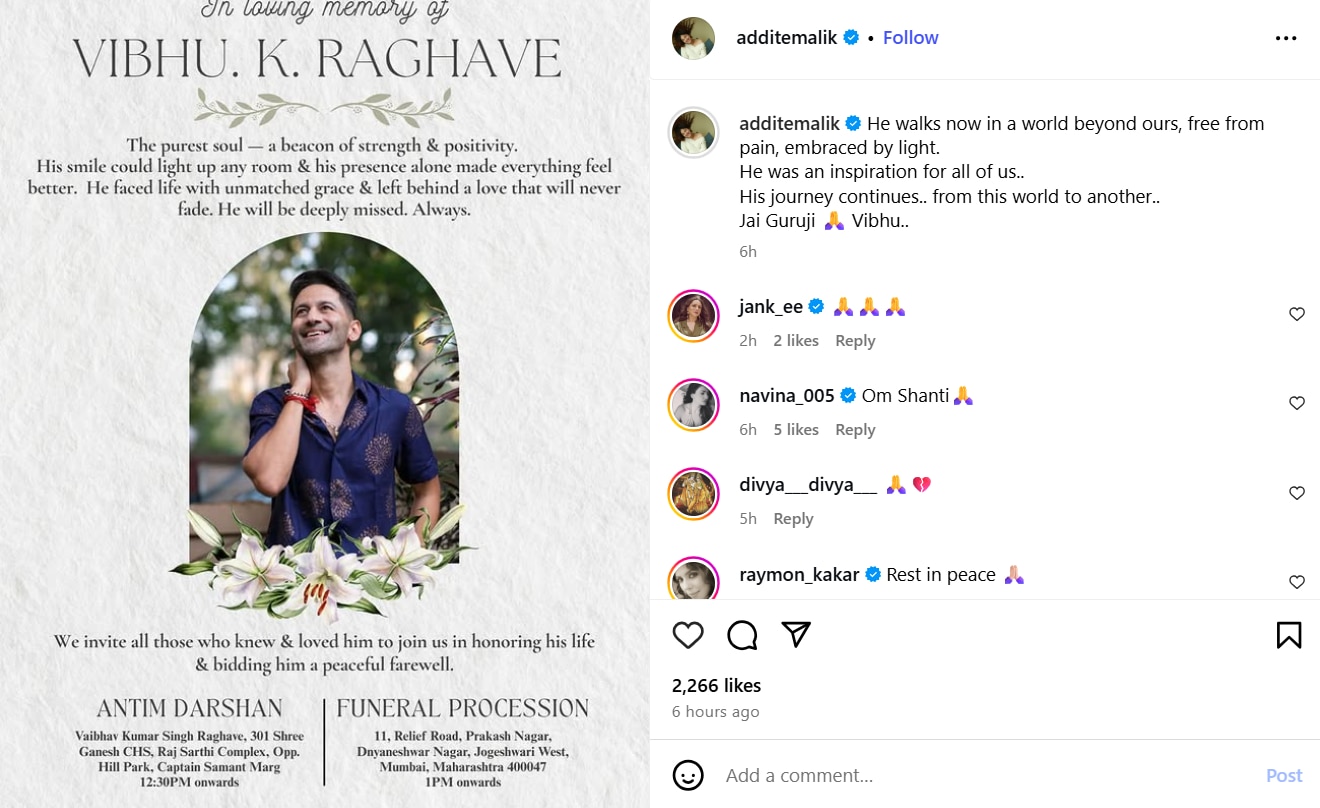 TV actor Vibhu Raghave dies after battle with cancer, funeral to be ...