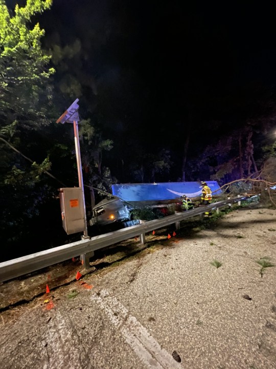 VSP: Tractor-trailer crashes in Newport News after driver falls asleep