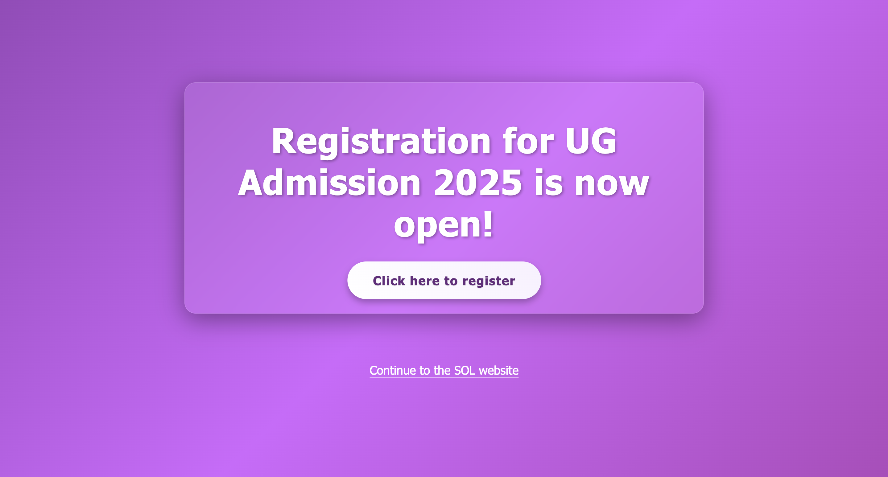 Delhi University SOL registration 2025 begins for undergraduate courses ...