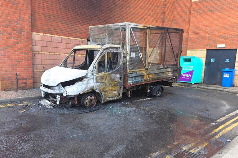 Charred remains of Middlesbrough Council litter truck after suspected ...