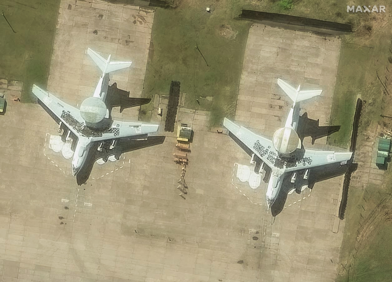 Satellite photos show Russia's extremely rare A-50 radar plane hit