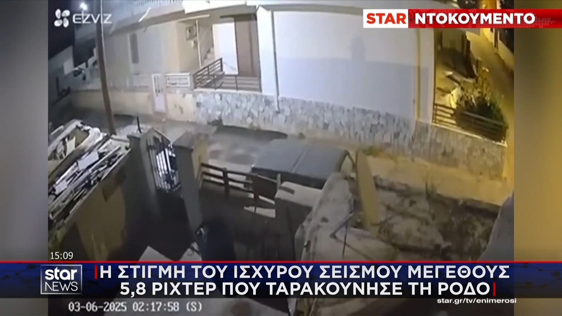 Ντοκουμέντο από τη στιγμή του ισχυρού σεισμού στη Ρόδο - Δόνηση 5,3R ...
