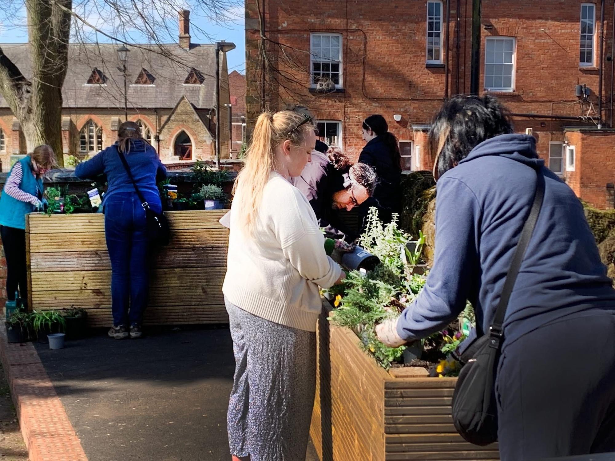Planters provide ‘pop of colour’ to town centre churchyard