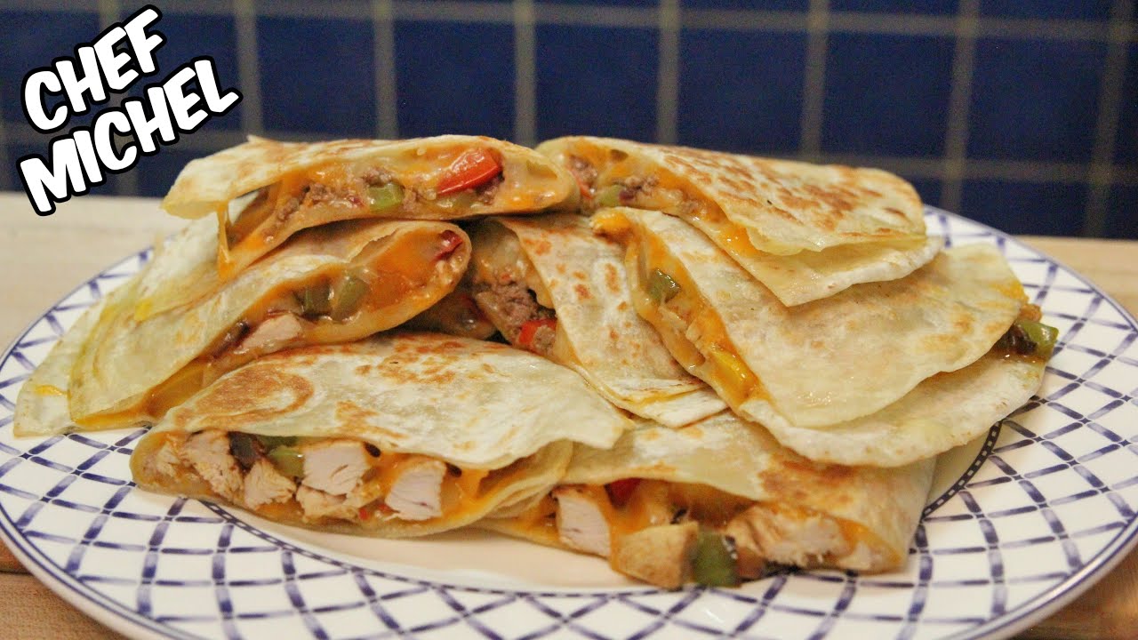 Recette des quesadillas au boeuf et au poulet