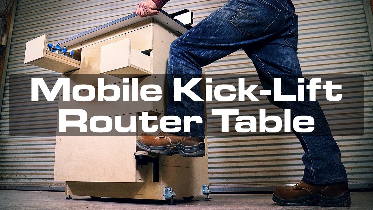 Effortless mobility: Router table with built-in kick-lift casters