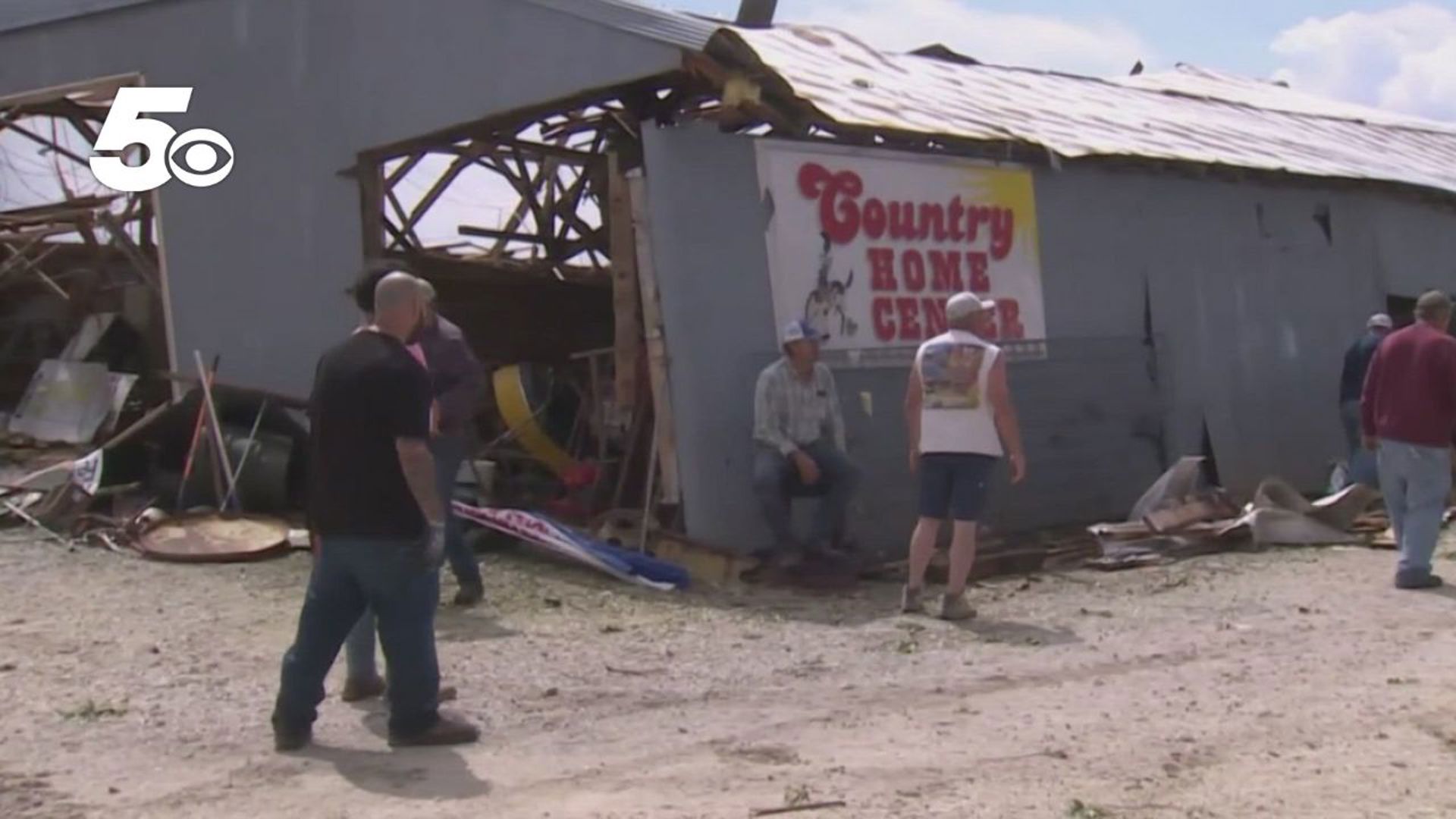 Arkansas rancher surveys storm damage to property