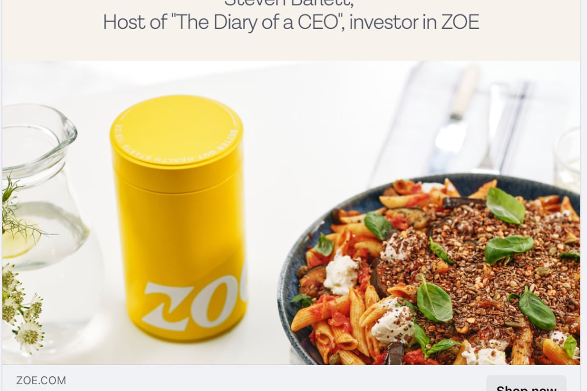 Zoe supplement ad banned over ultra-processed claims