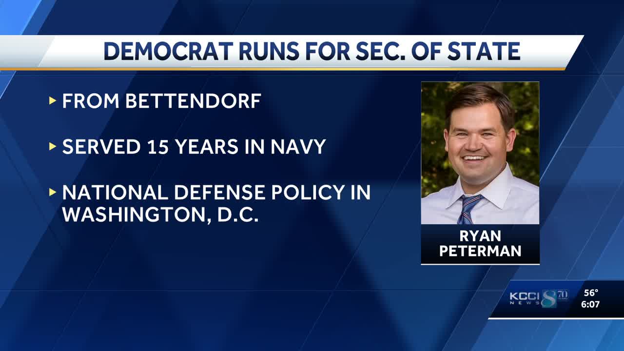 Democrat Ryan Peterman launches bid for Iowa secretary of state