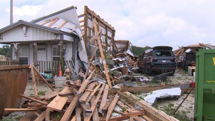 Arkansas rancher calmly faces wreckage after storm devastates property