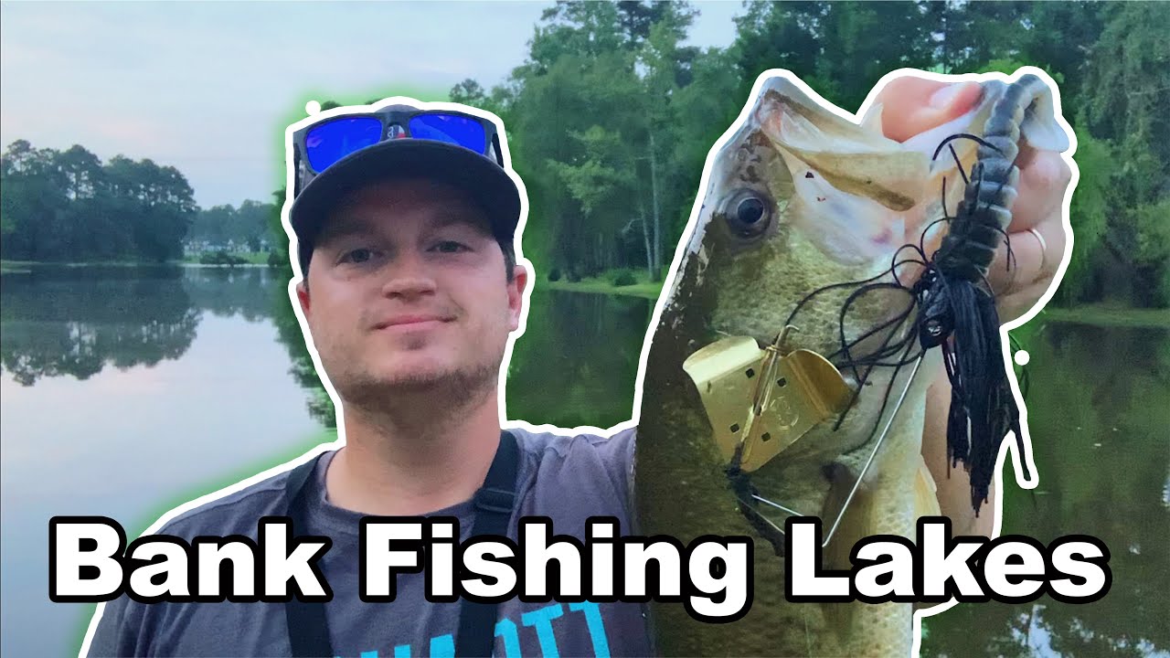 Lake Bank Fishing for Bass!