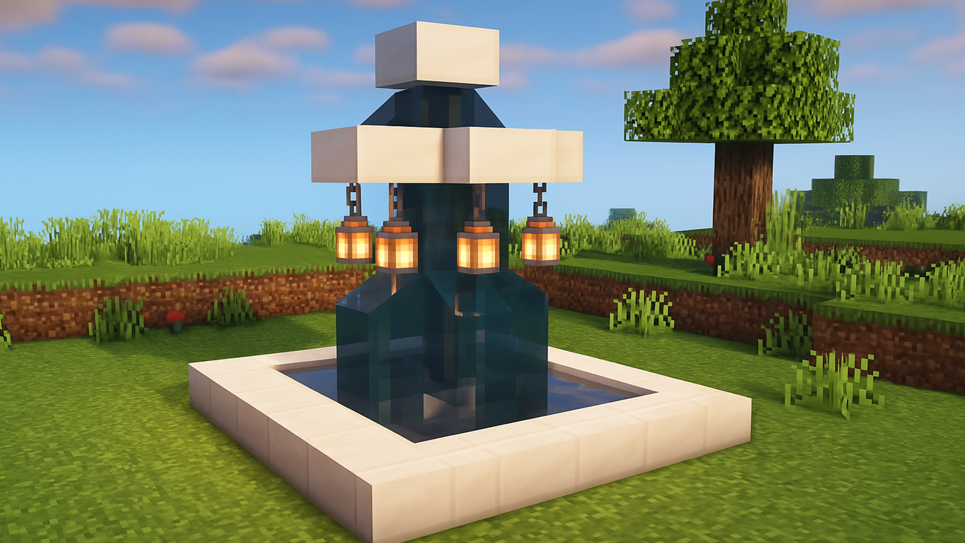 How to Build a Modern Fountain in Minecraft 💧 | Stylish Decoration Tutorial