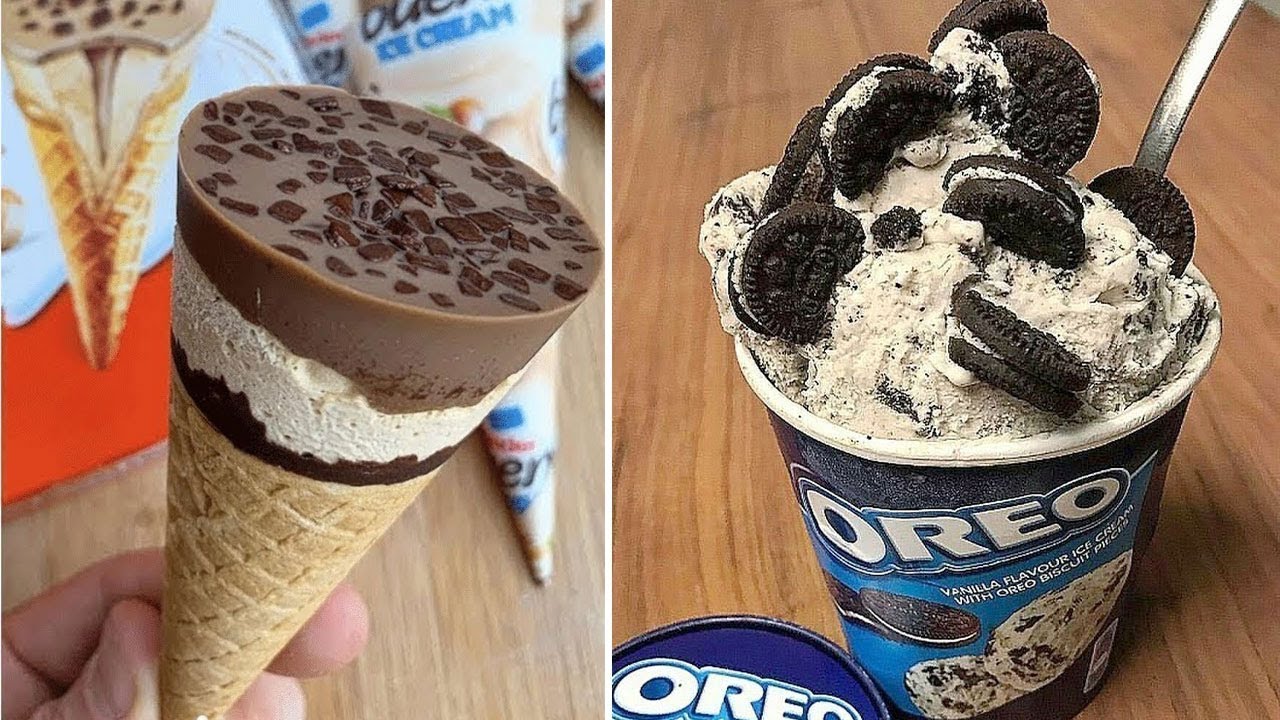 Chocolate Ice Cream Cone & Oreo Delight 🍫🍦 | Satisfying Frozen Dessert ...