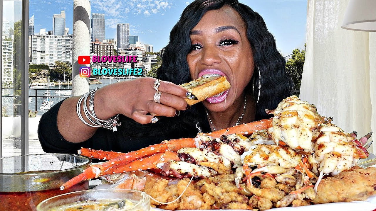 ASMR: Eating Octopus, Fried Alligator and a Seafood Platter