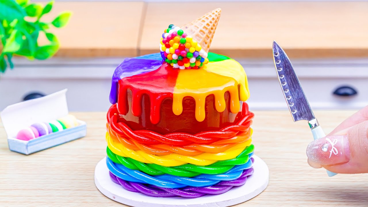 Mini Rainbow Fondant Cake Best Miniature Rainbow Cake Decorating Ideas