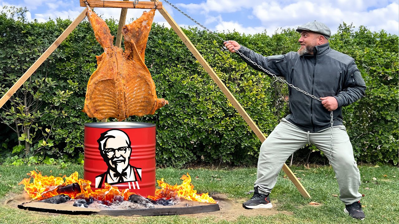KFC-Inspired Whole Lamb Cooked Over Open Fire