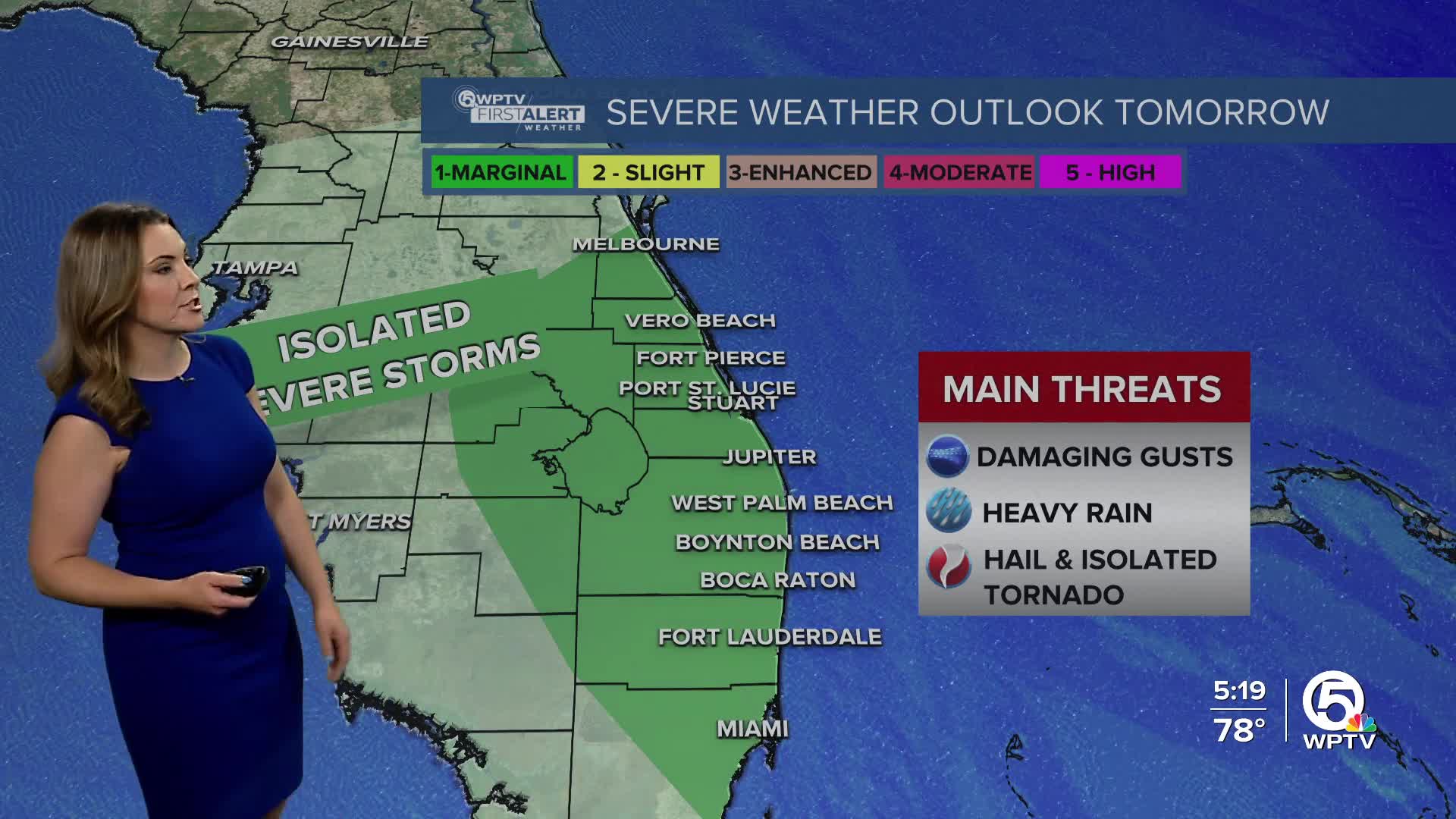 WPTV First Alert Weather forecast, morning of May 21, 2025