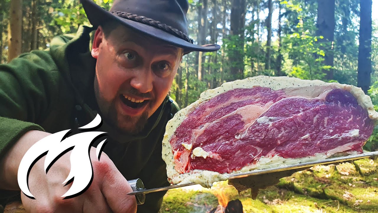 Monster Butter-Aged Steak Grilled Over Open Fire🔥