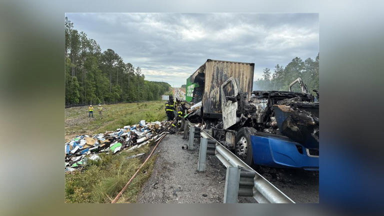All lanes reopen on I-26 West after tractor-trailer catches fire