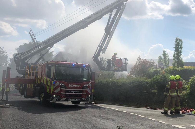 Electrical cables 'fell' onto thatched roof as seven fire engines ...