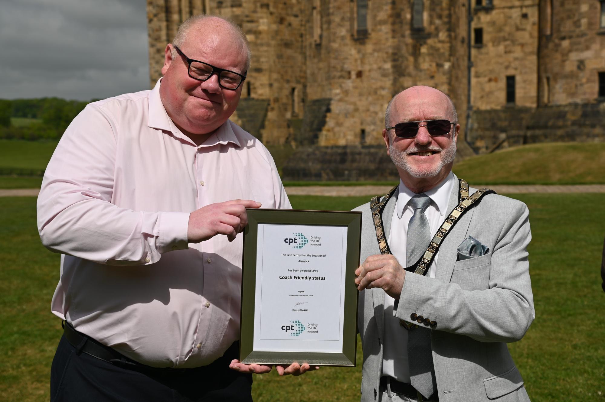 Alnwick receives coach friendly status certificate