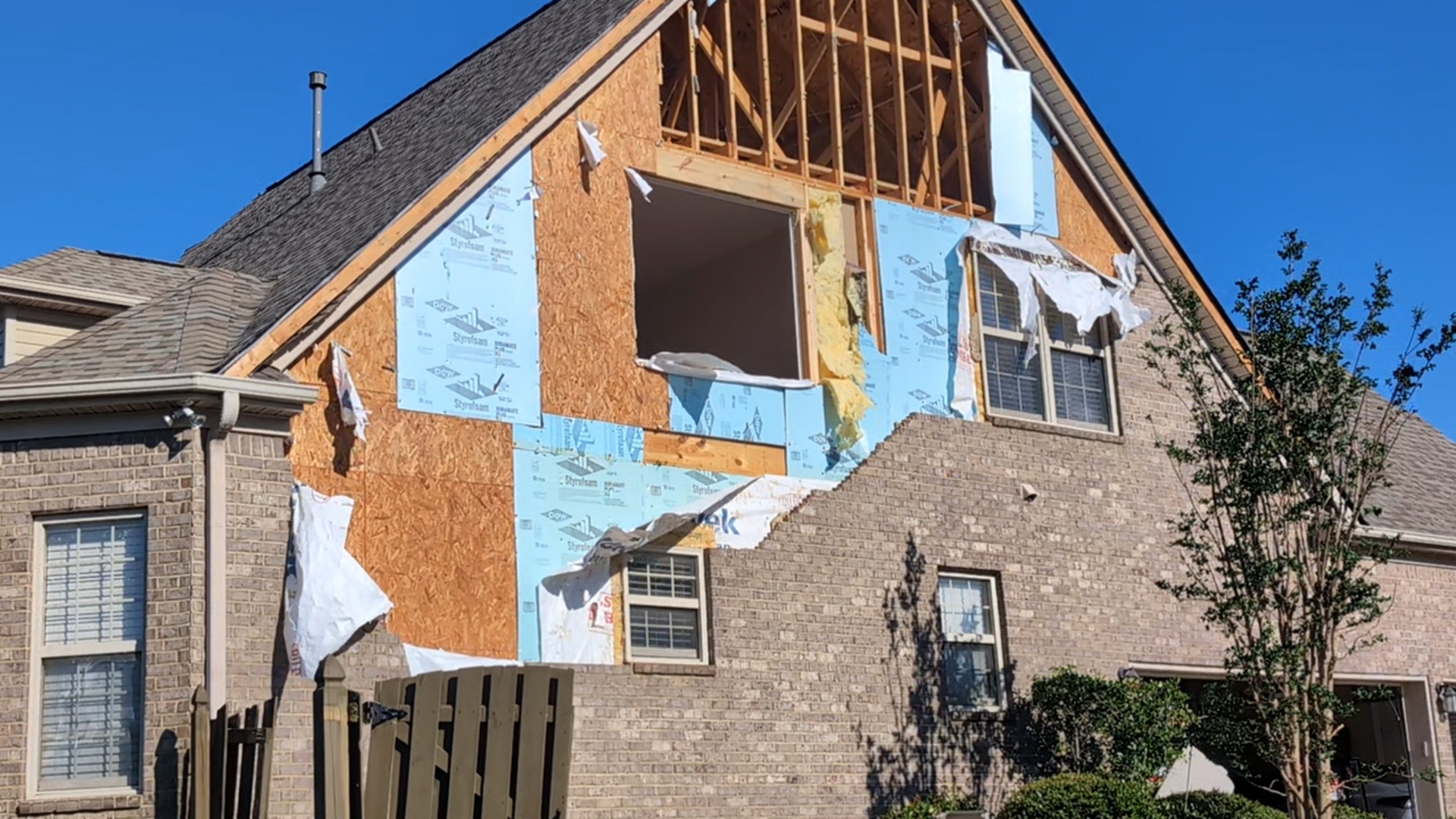 Storm Damage at Madison Home After Severe Weather