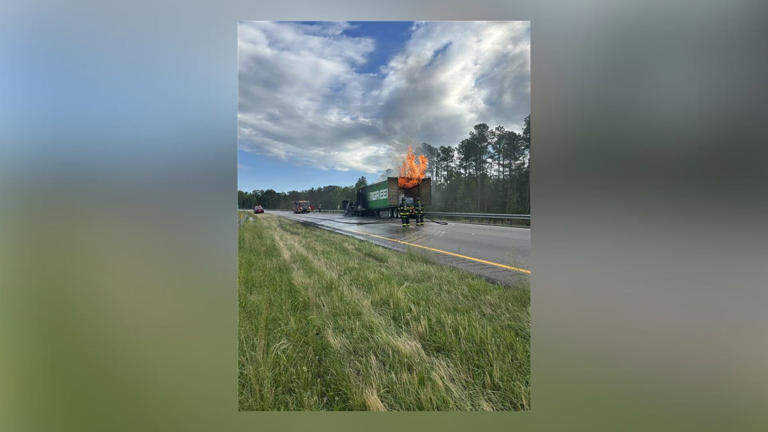 All lanes reopen on I-26 West after tractor-trailer catches fire