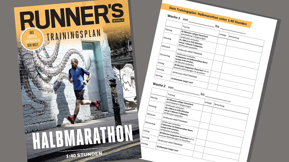 Laufplan Halbmarathon unter 1:40 Stunden: Trainingsplan Halbmarathon ...