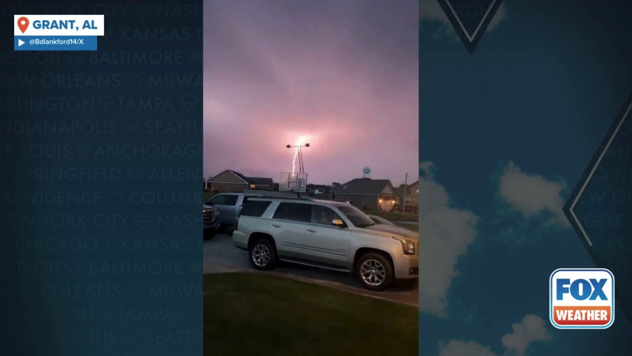 Watch: Vivid lightning shoots from clouds during tornado-warned ...