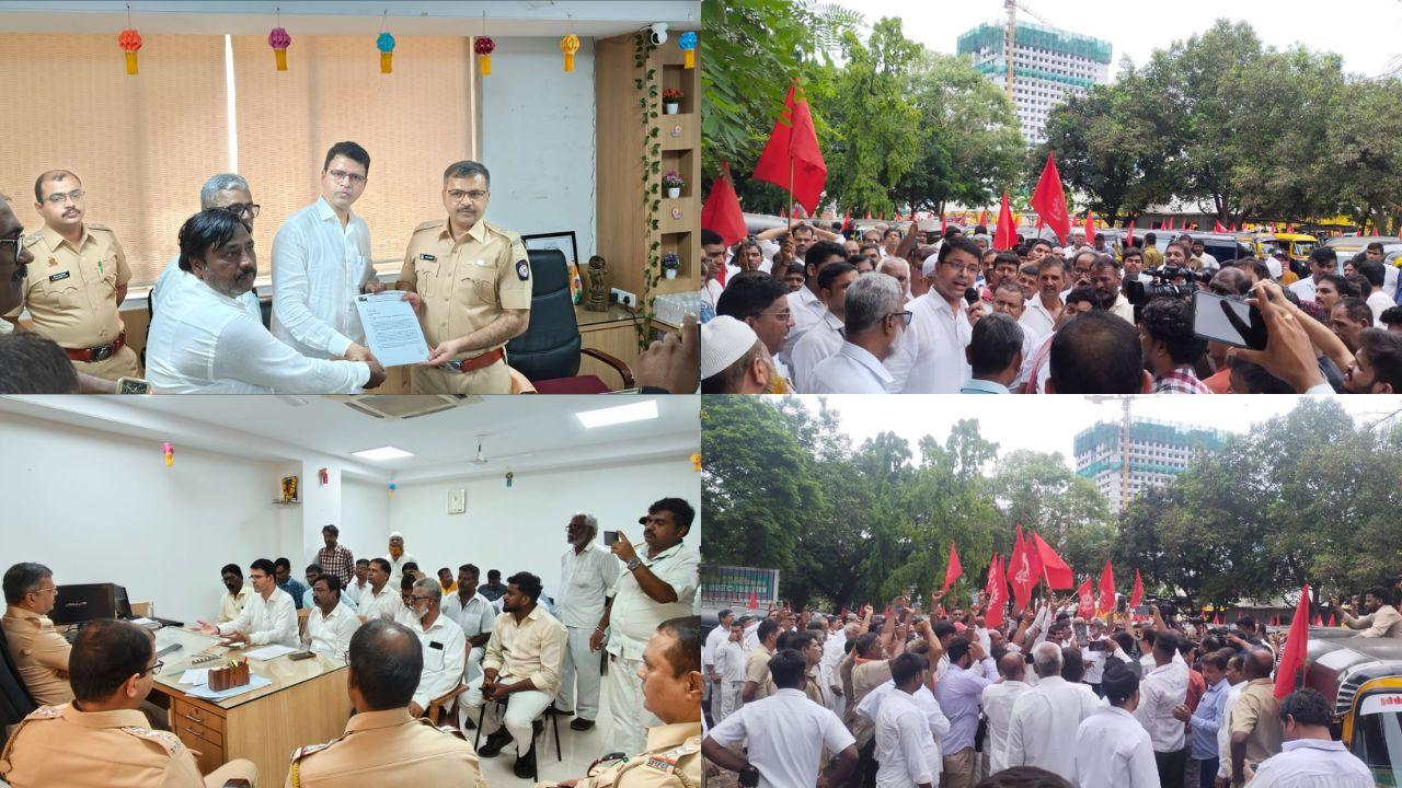 Auto unions stage protest against e-bike permits outside Andheri RTO office