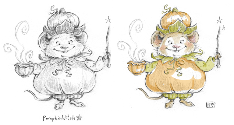 How to draw charming story characters using pencils and watercolours