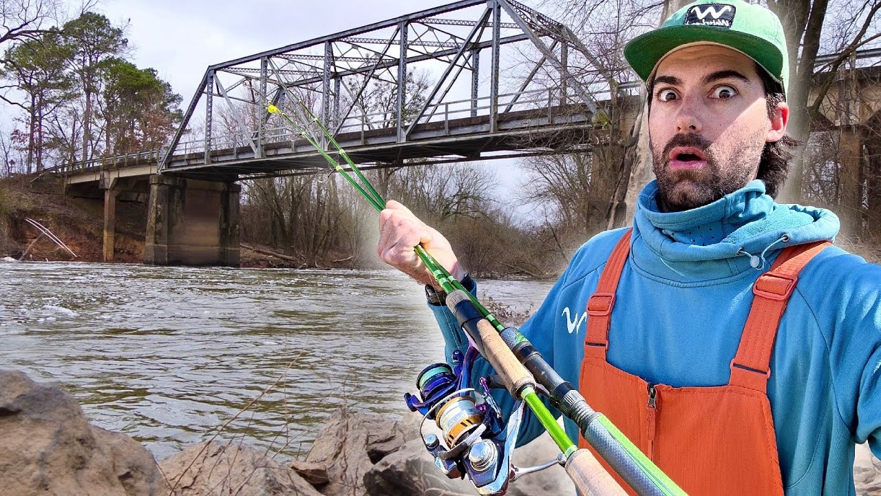 Old creek bridge loaded for spring run crappie fishing adventure