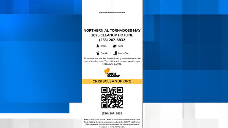 Crisis Cleanup opening help hotline for Northern Alabama tornado cleanup