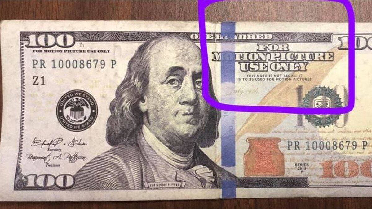 Dozens of ‘Motion Picture Use Only’ $100 bills fly into the wind, says ...
