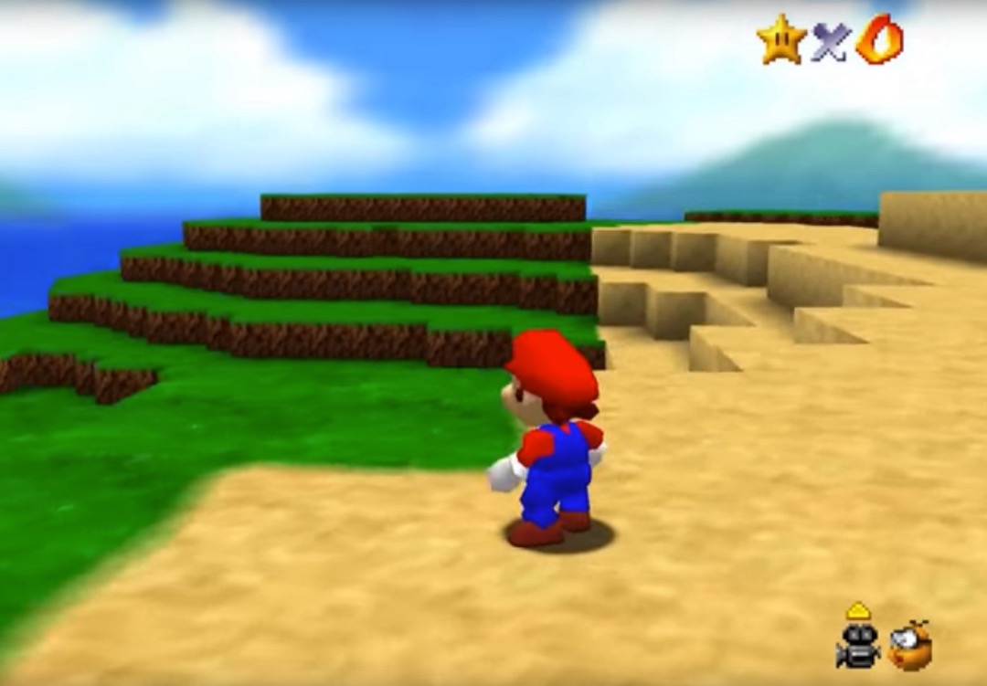 Watch Mario explore a blocky Minecraft world on original N64 hardware
