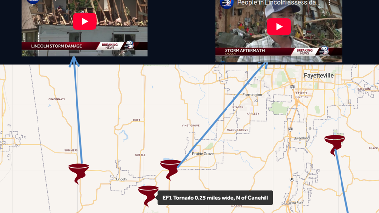 Interactive map of tornadoes that hit Washington County