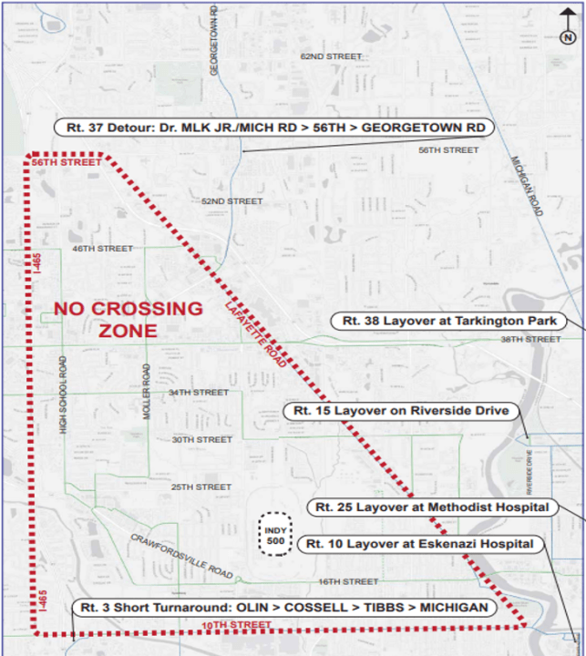 IndyGo routes to be impacted by Sunday’s Indy 500