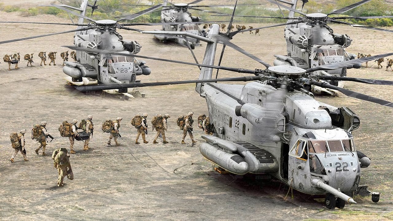 US Marines conduct large-scale exercise featuring CH-53 helicopters