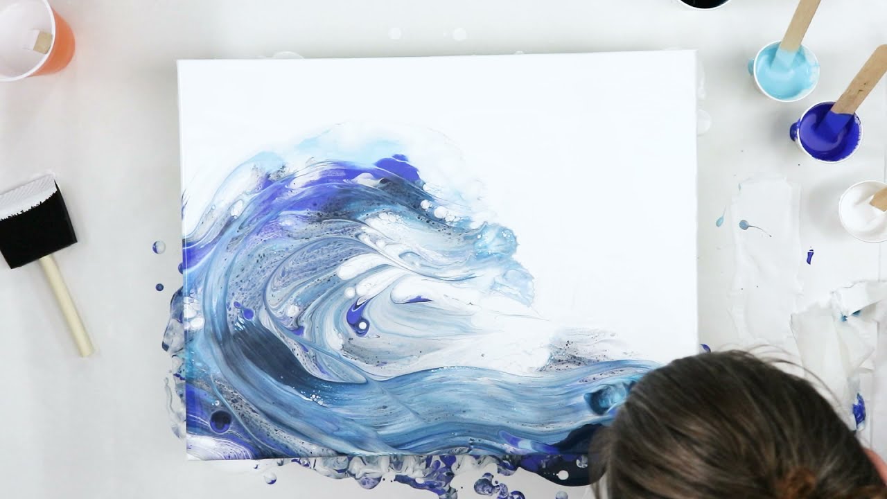 My First Attempt at a Wave Swipe Acrylic Pour