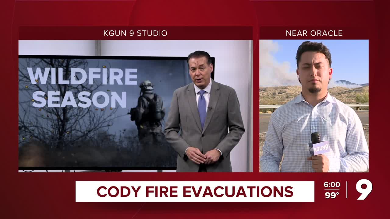 Cody Fire forces evacuations in Oracle Wednesday