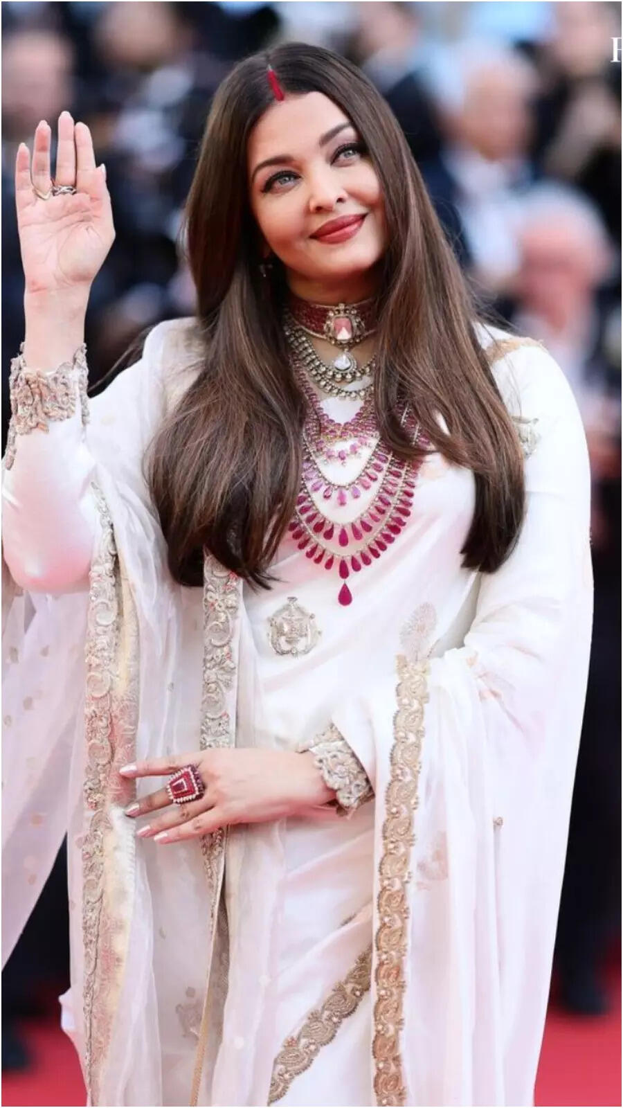 Aishwarya Rai dazzles in regal white saree at Cannes 2025