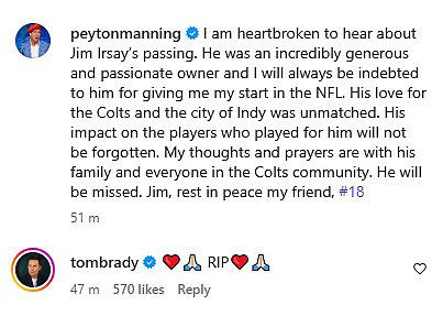 Jim Irsay dead at 65: Peyton Manning breaks his silence on Indianapolis Colts owner's passing