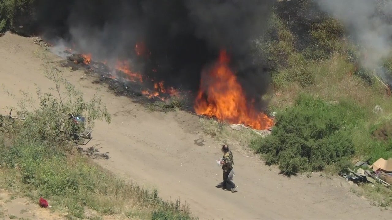 Sepulveda Basin fire: Crews knock down blaze that ignited near homeless ...