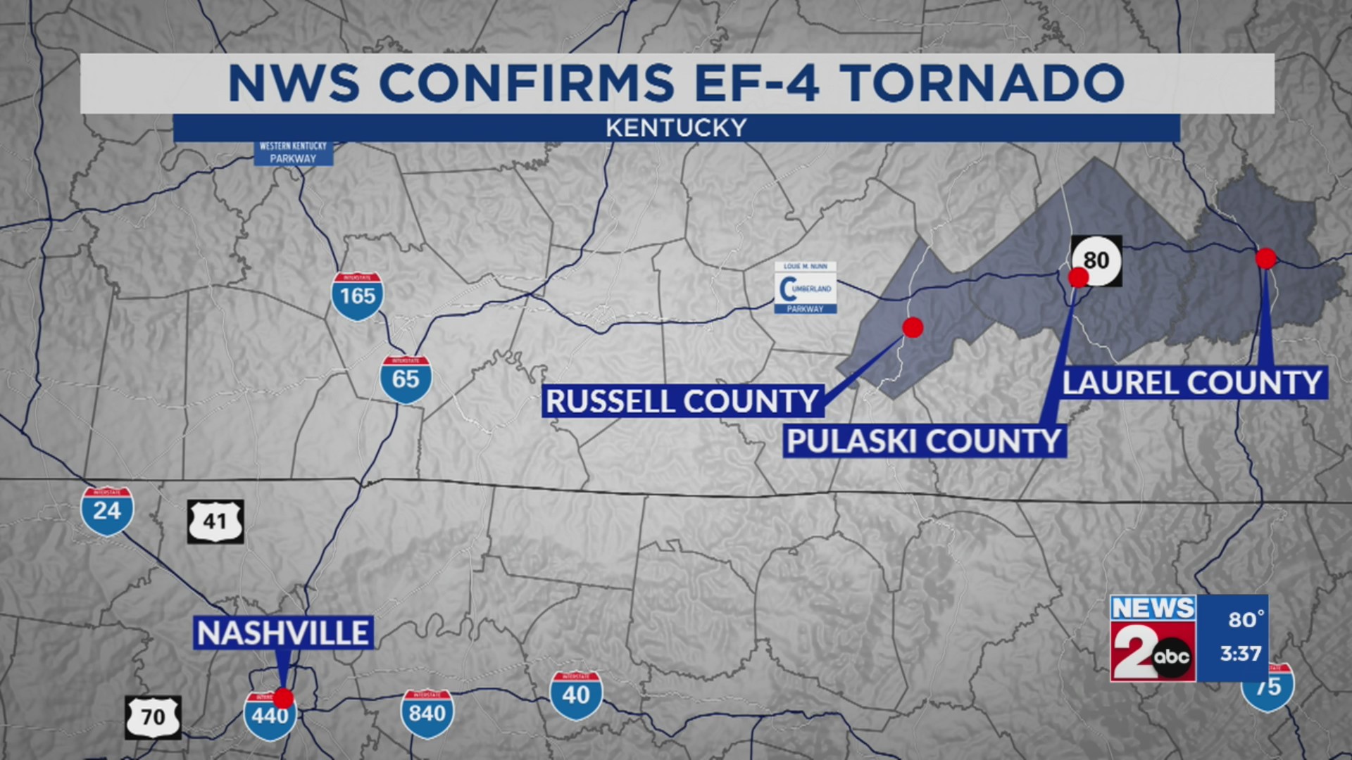 NWS confirms EF-4 tornado in Kentucky