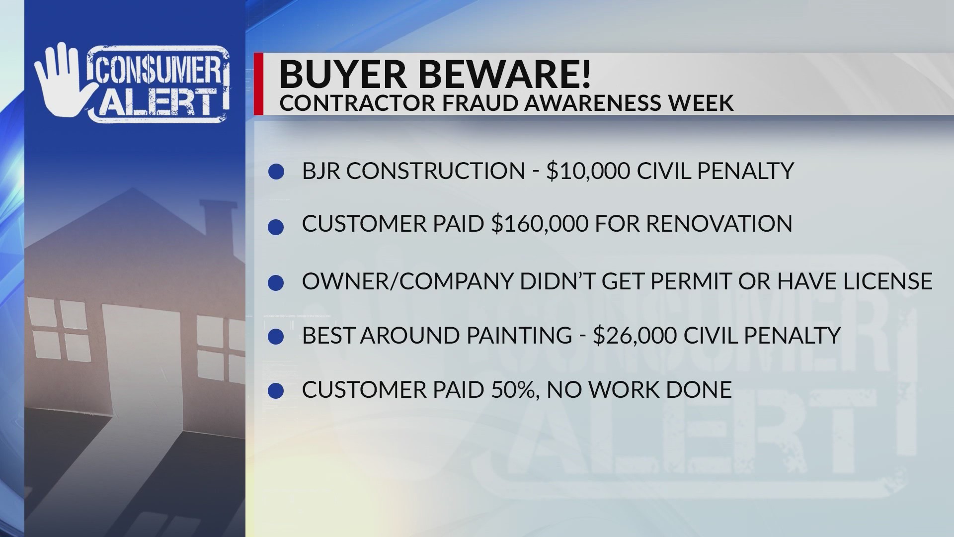 Consumer Alert: Contractor Fraud Awareness Week